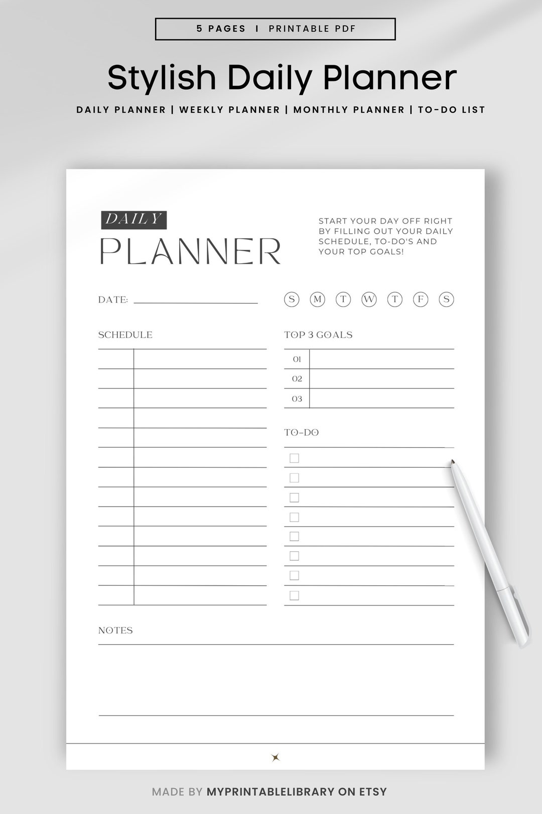 2023-2024 Stylish Planner Bundle, Daily Planner, Weekly Planner ...