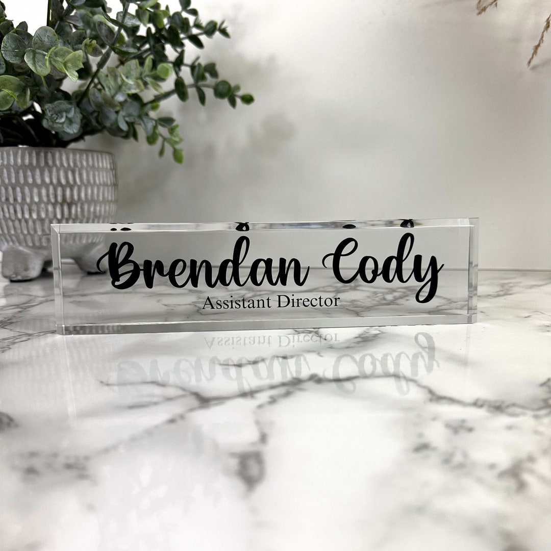 Acrylic Desk Plaque, Name Plate for Desk, Acrylic Name Plate, Desk ...