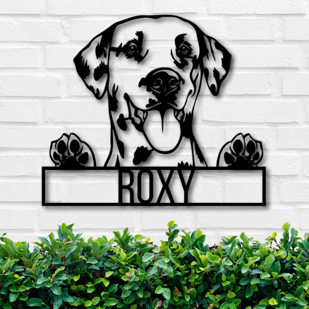 Personalized Metal Dalmatian Sign: Custom Dog Name Art - Etsy