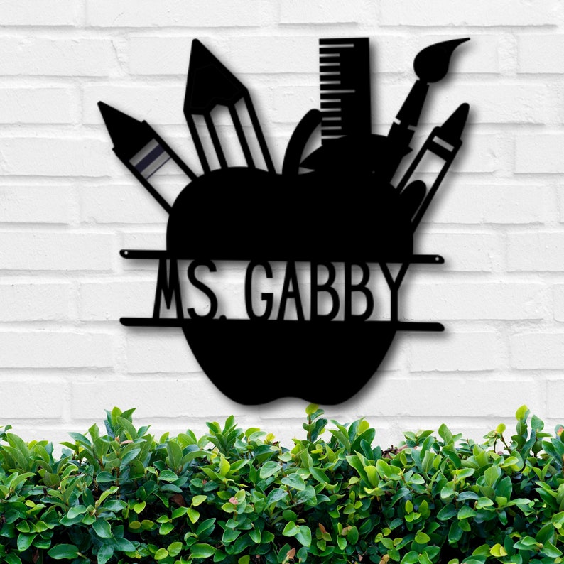 Personalized Metal Teacher Sign: Laser Cut Classroom Decor - Etsy