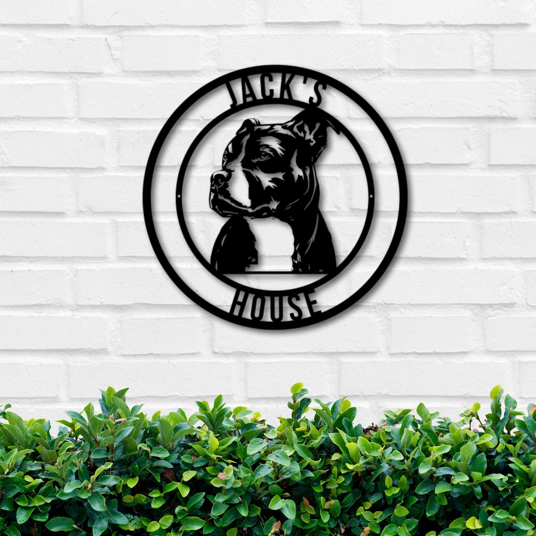 Metal Pit Bull Sign, Pit Bull Sign, Custom Pit Bull Sign, Pit Bull Sign ...