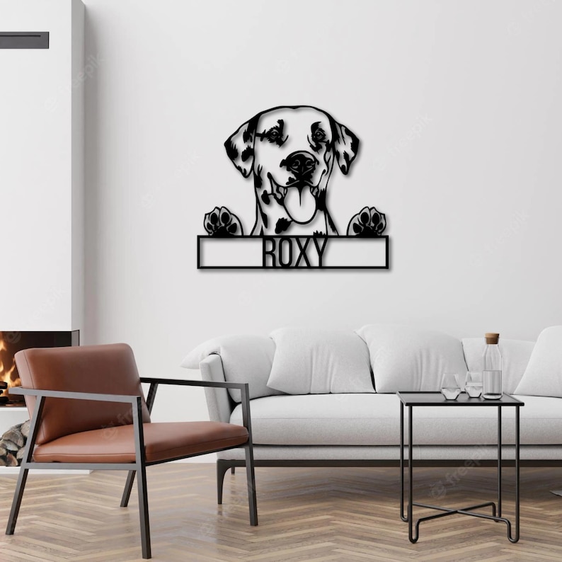 Personalized Metal Dalmatian Sign: Custom Dog Name Art - Etsy