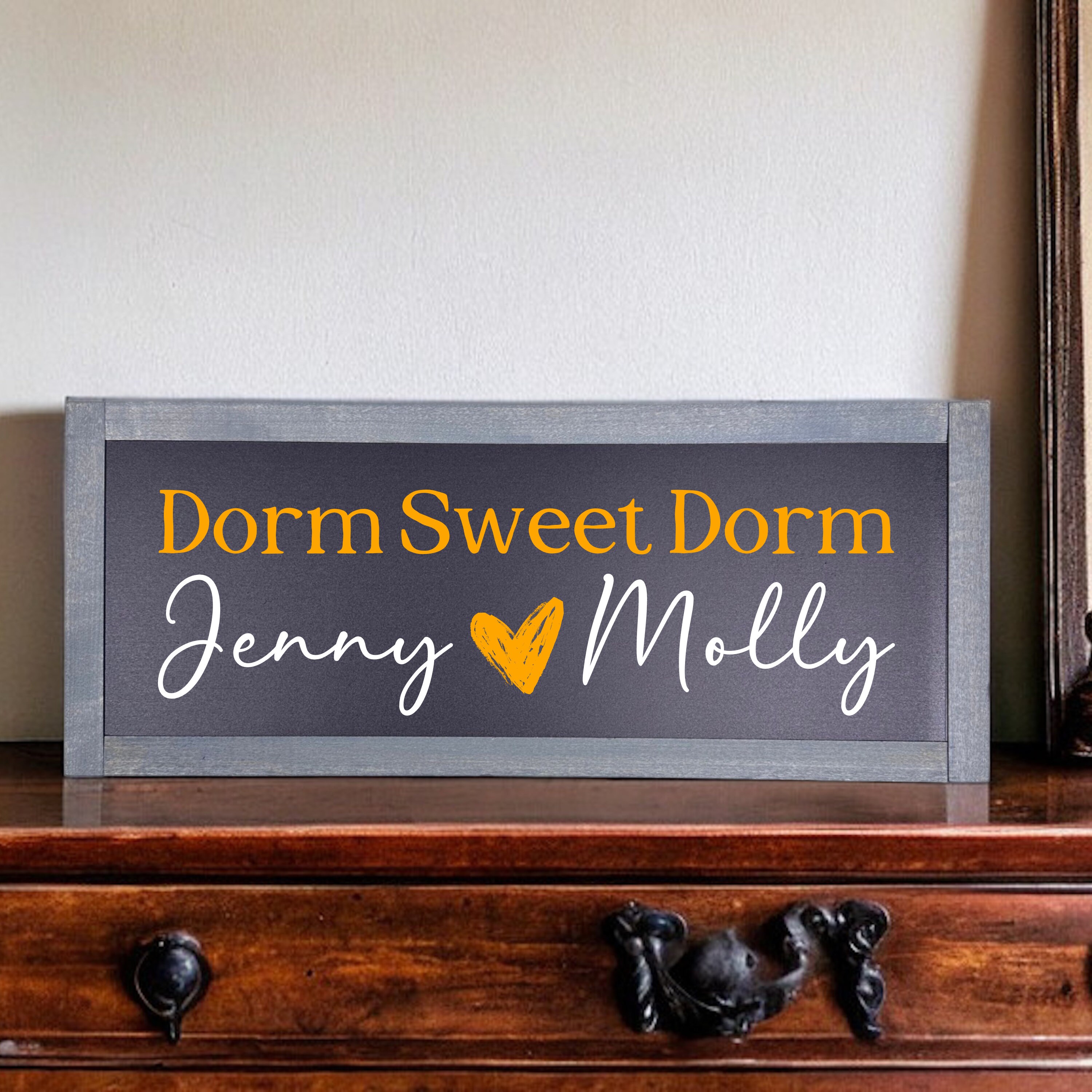 Custom Dorm Room Sign: Stained Wood Shadow Box, Roommate Gift - Etsy