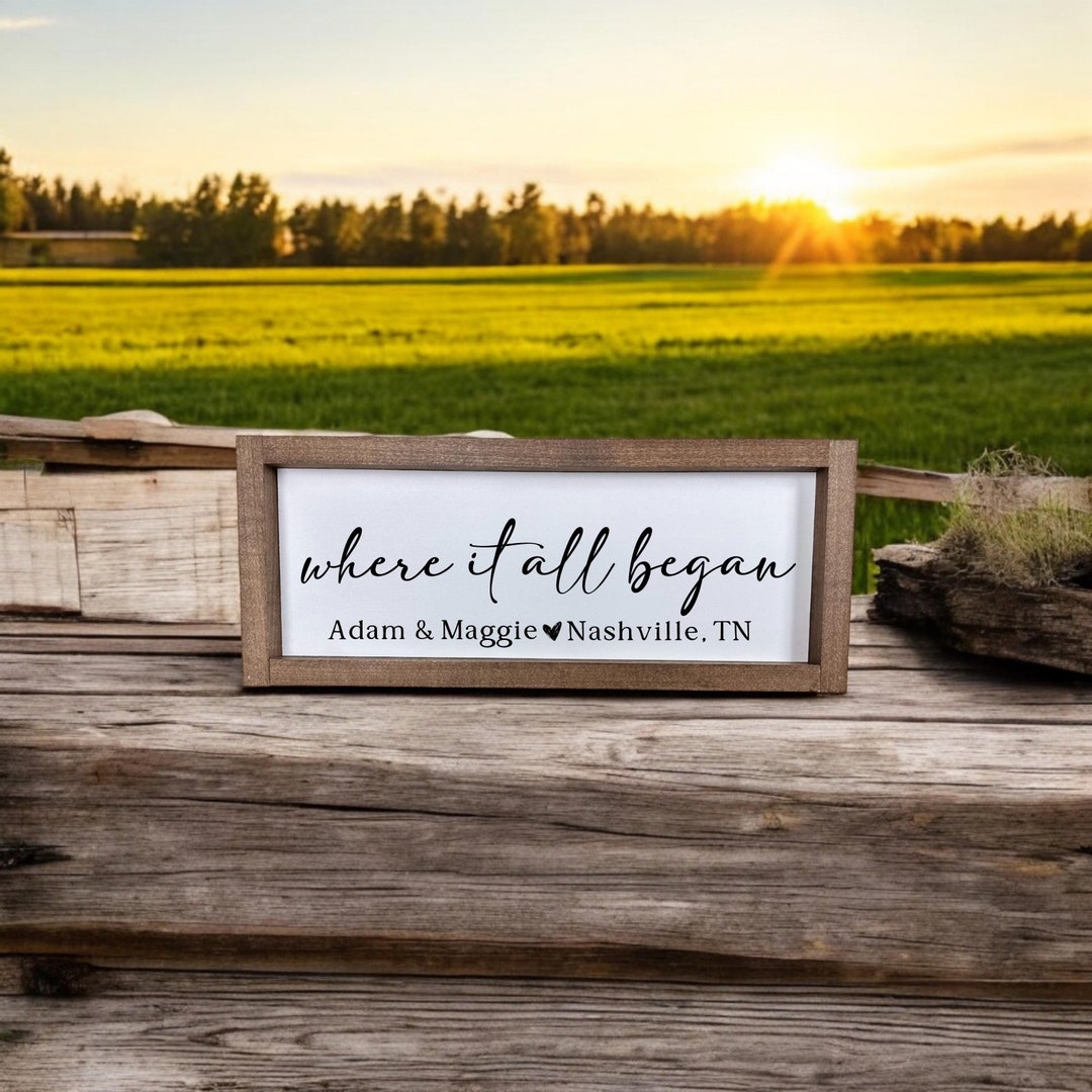 Custom "where It All Began" Wood Sign: Couples, Newlywed, Family - Etsy
