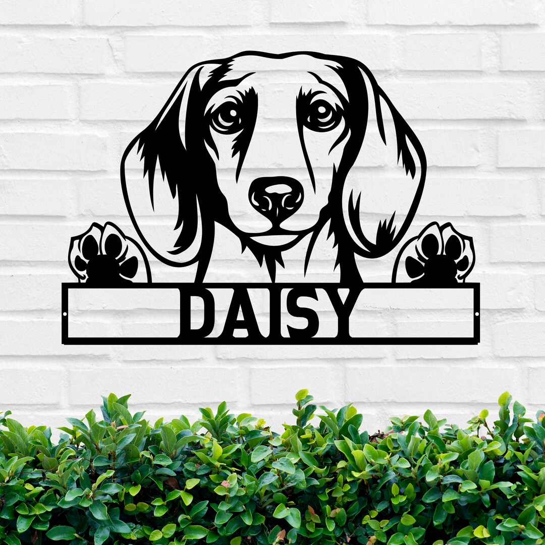 Personalized Dachshund Metal Sign: Laser Cut Dog Wall Art - Etsy