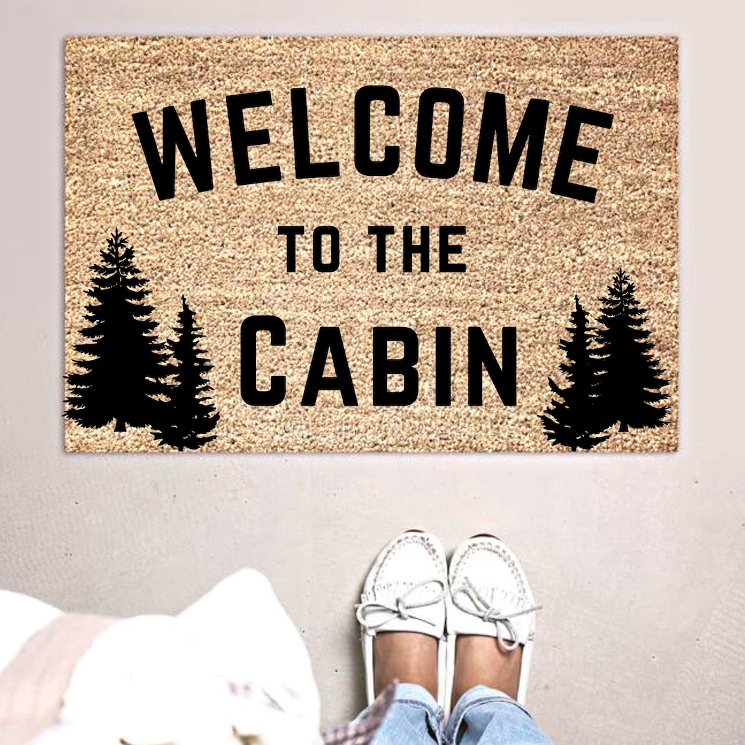 Welcome to the Cabin Doormat: Custom Coir Camp Decor - Etsy