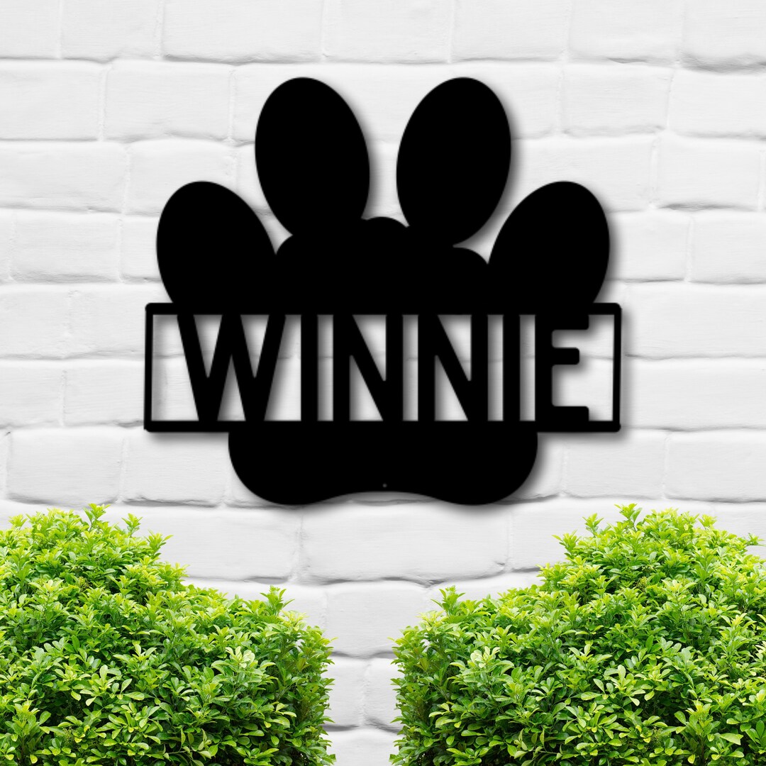 Metal Paw Print, Personalized Dog Sign, Custom Dog Sign, Metal Dog Sign ...