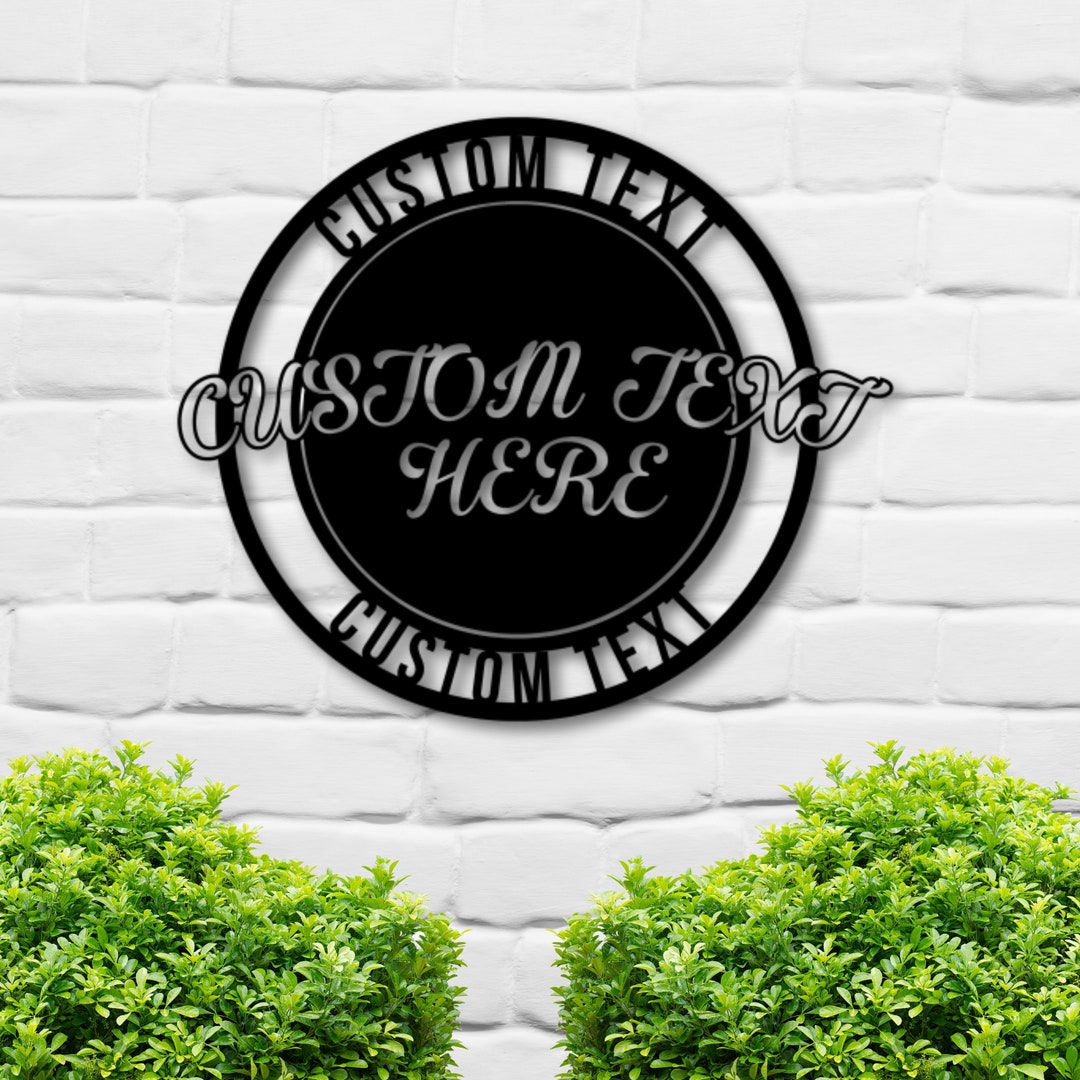 Custom Metal Sign, Metal Sign With Custom Text, Metal Sign, Metal Wall ...