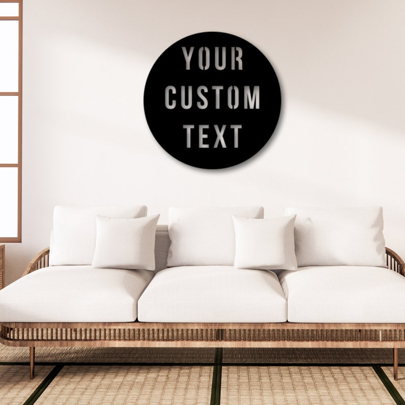 Custom Round Metal Sign: Personalized Text, Powder Coated Steel - Etsy