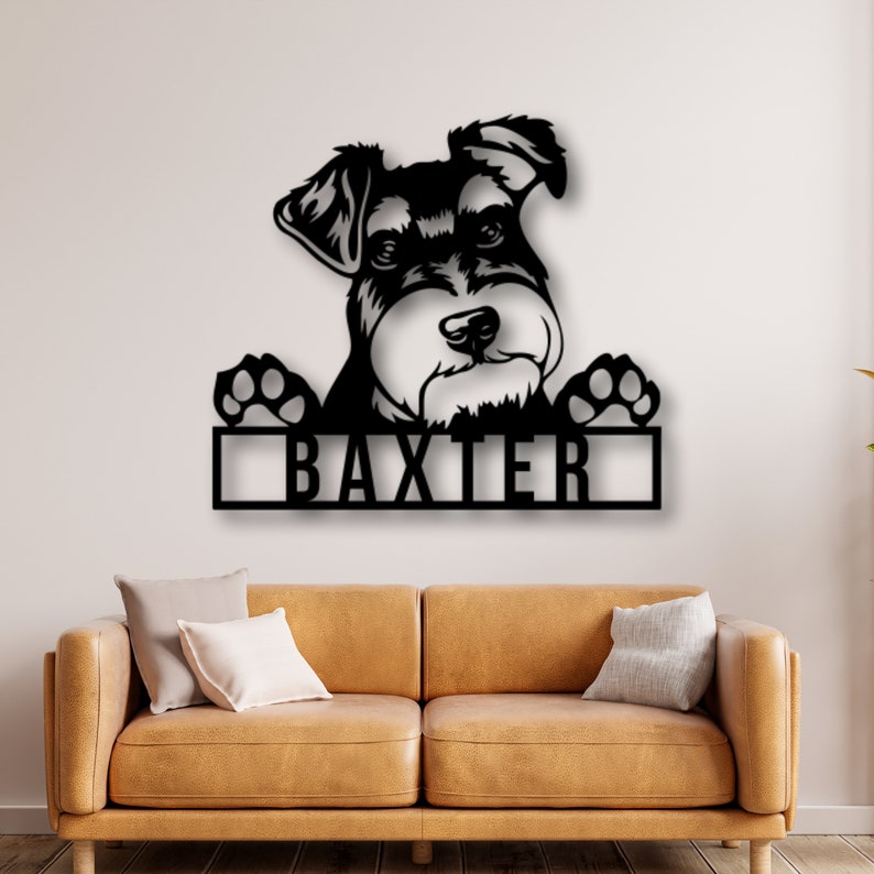 Metal Schnauzer Dog Sign: Custom Laser Cut Steel Pet Decor - Etsy