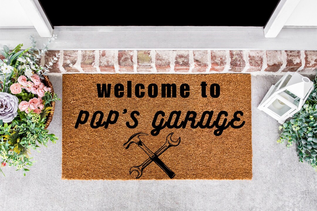 Welcome to Garage Doormat, Outdoor Decor, Garage Doormat, Custom ...