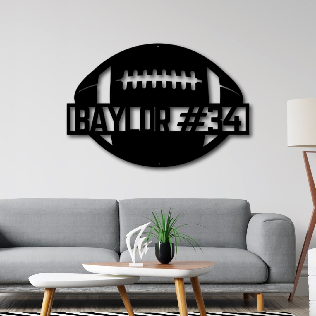 Metal Football Sign, Custom Metal Football Sign, Children's Custom ...