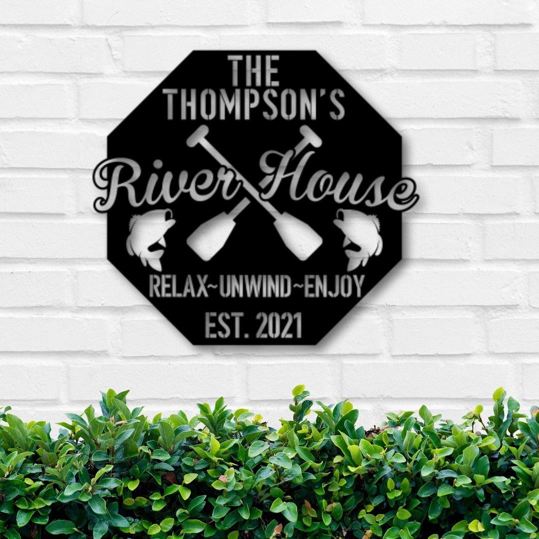 Personalized Metal River House Sign: Laser Cut Lake House Decor - Etsy