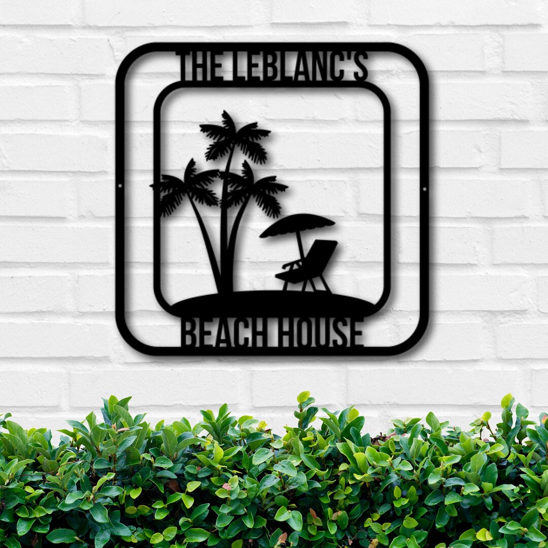Custom Metal Beach House Sign: Tropical Decor - Etsy