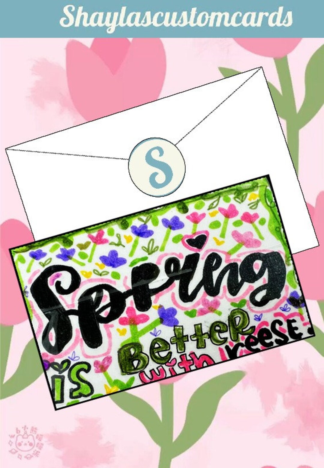 Custom Spring Tulip Themed Card | “happy Spring” Personalized Card ...