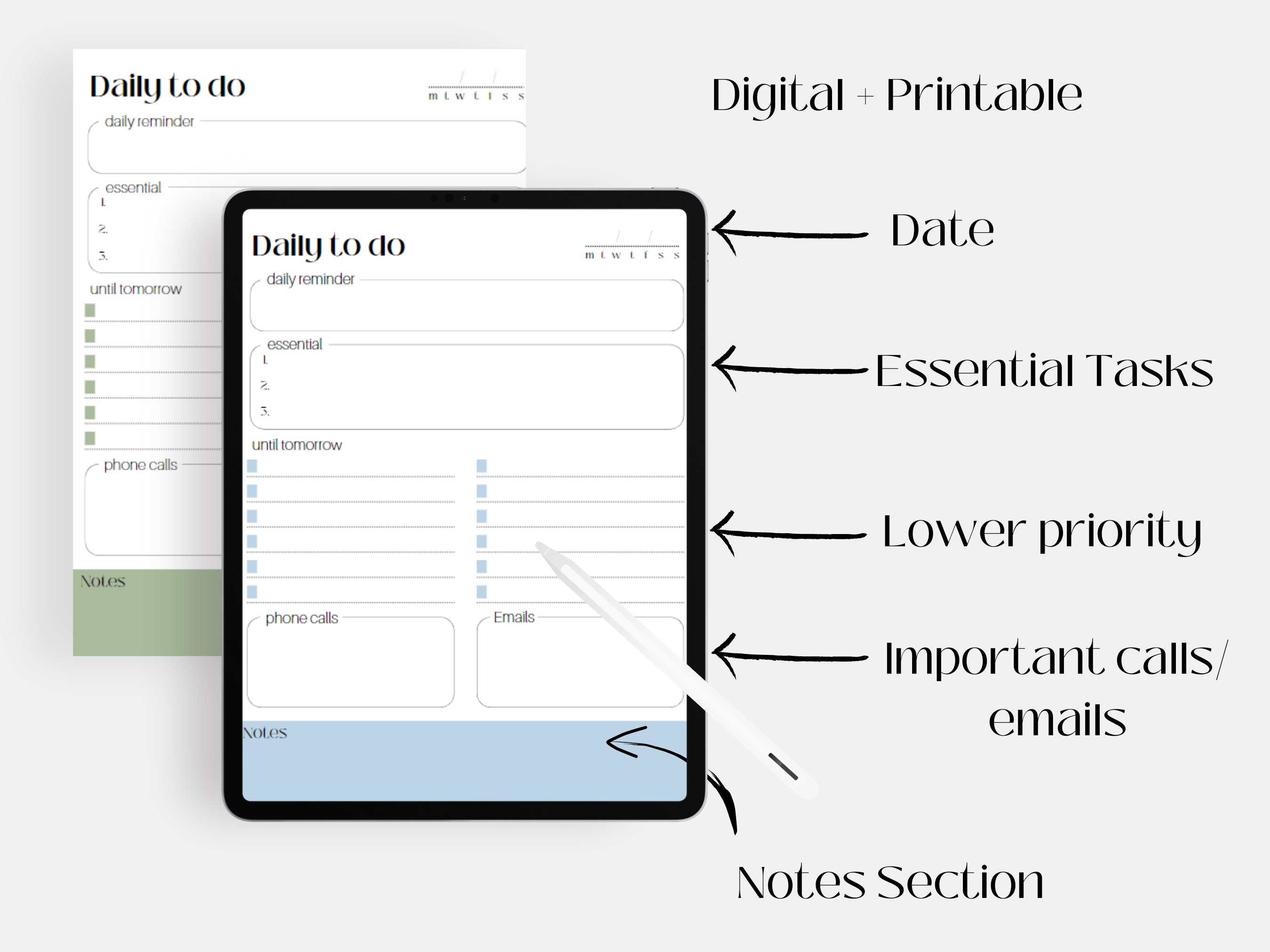 Printable Daily to Do List, Digital List, Simple Task List, Digital PDF ...