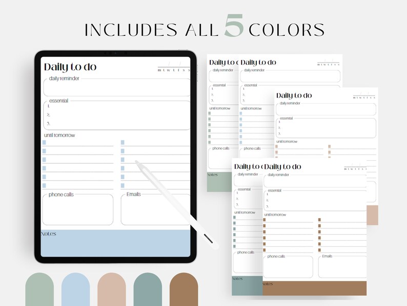 Printable Daily to Do List, Digital List, Simple Task List, Digital PDF ...