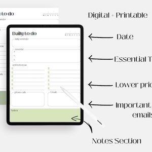 Printable Daily to Do List, Digital List, Simple Task List, Digital PDF ...