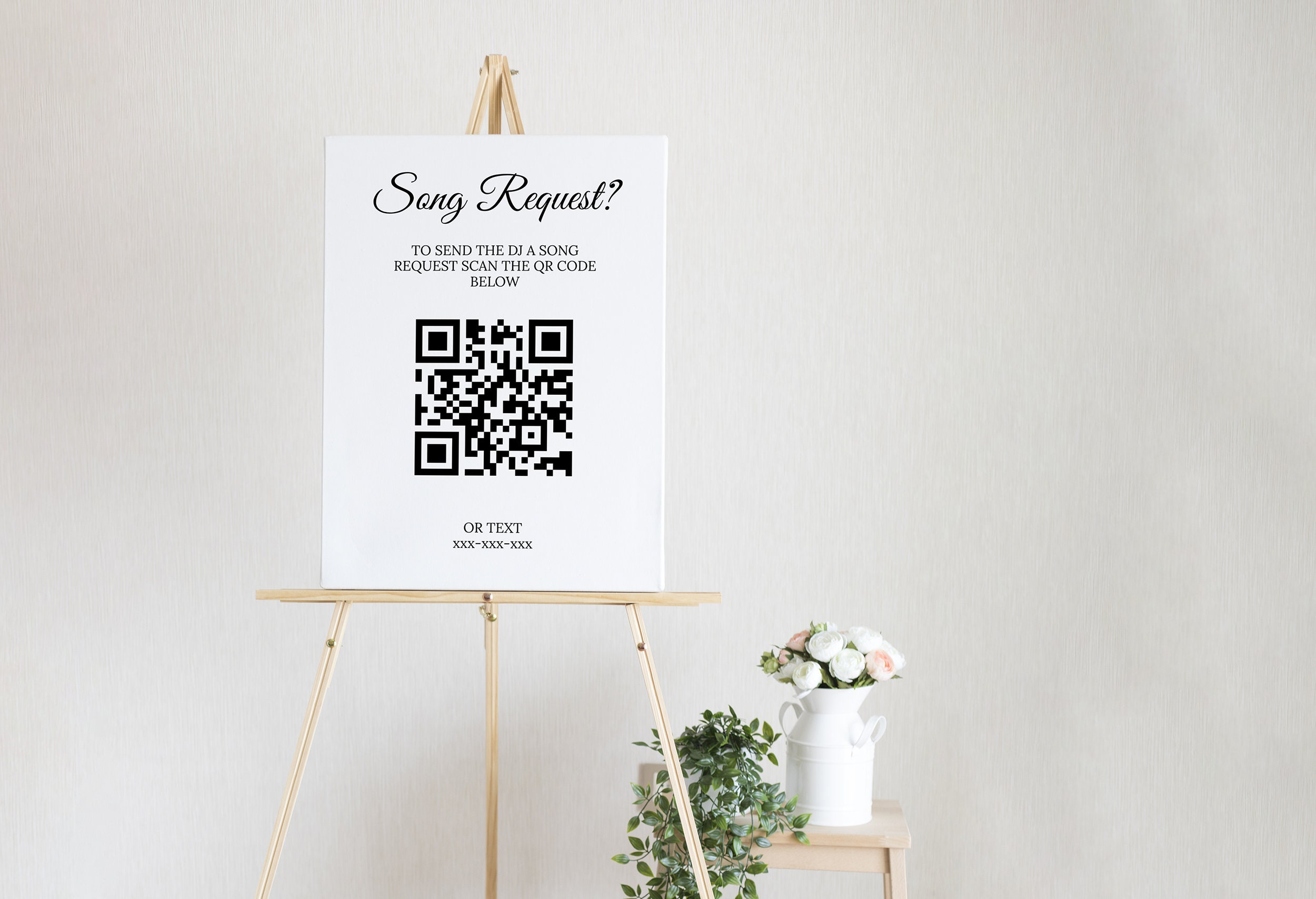 Song Request Wedding Sign, Wedding Playlist, Chic Décor, Editable With ...