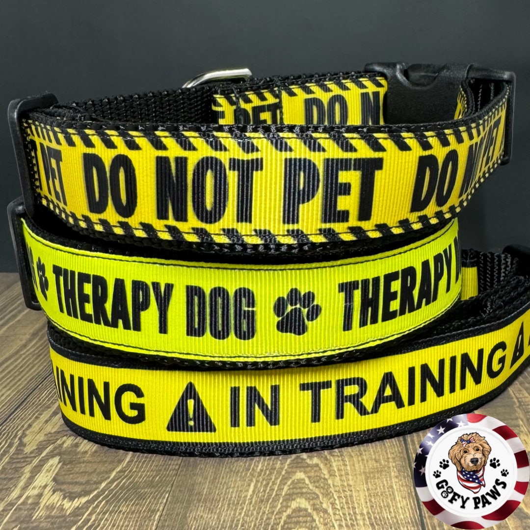 Warning Dog Collar, Therapy Dog, Do Not Pet, in Training - Etsy