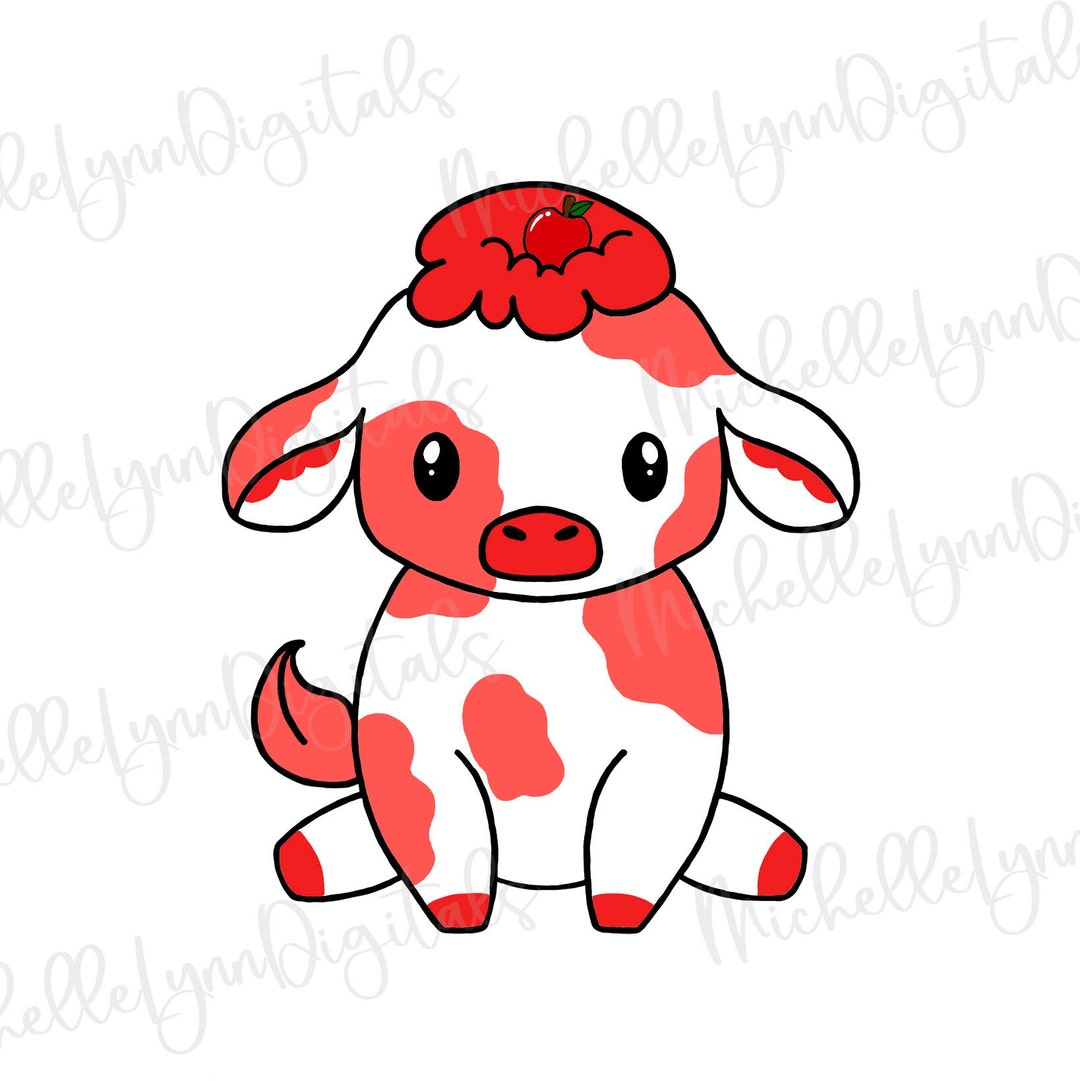 Red Apple Cow | Svg | Png | Digital Files | Animals | Cute | - Etsy Canada