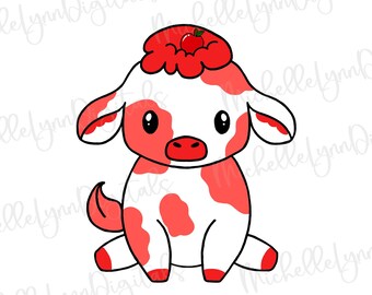 Green Apple Cow SVG PNG Digital Files Cute - Etsy