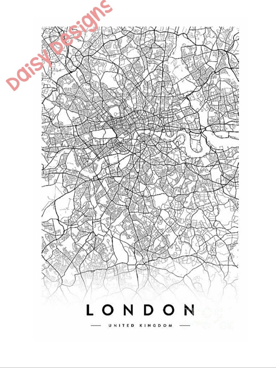 A4 PDF Digital Download Art Print High Quality London Map - Etsy