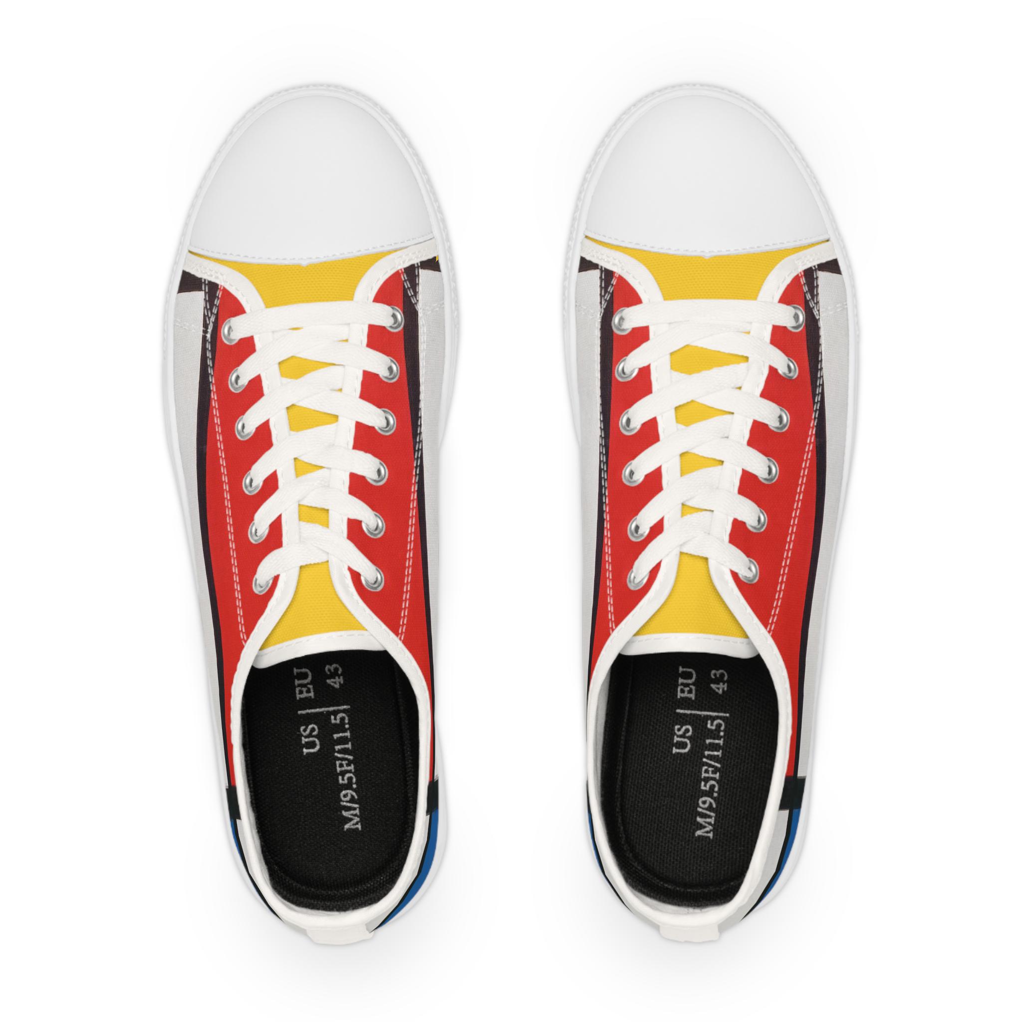 Color Block Men's Low-top Sneakers Inspired by Piet Mondrian Wearable ...