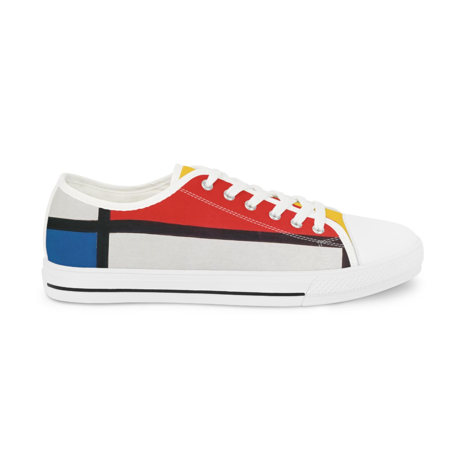 Color Block Men's Low-top Sneakers Inspired by Piet Mondrian Wearable ...