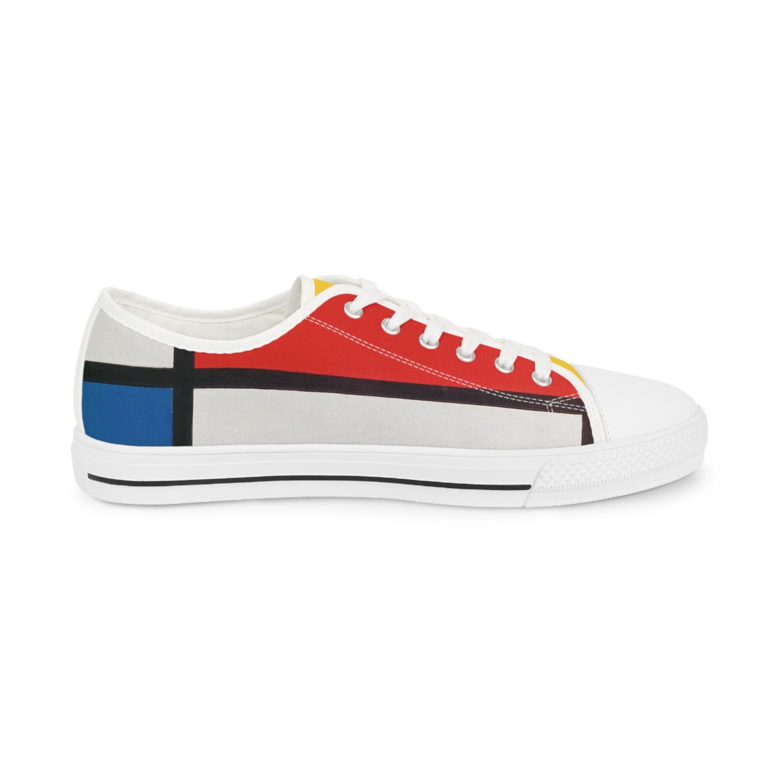 Color Block Men's Low-top Sneakers Inspired by Piet Mondrian Wearable ...