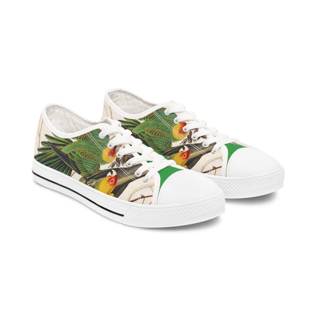 Carolina Parrot Women's Low-top Sneakers Inspired by Audubon Wearable ...