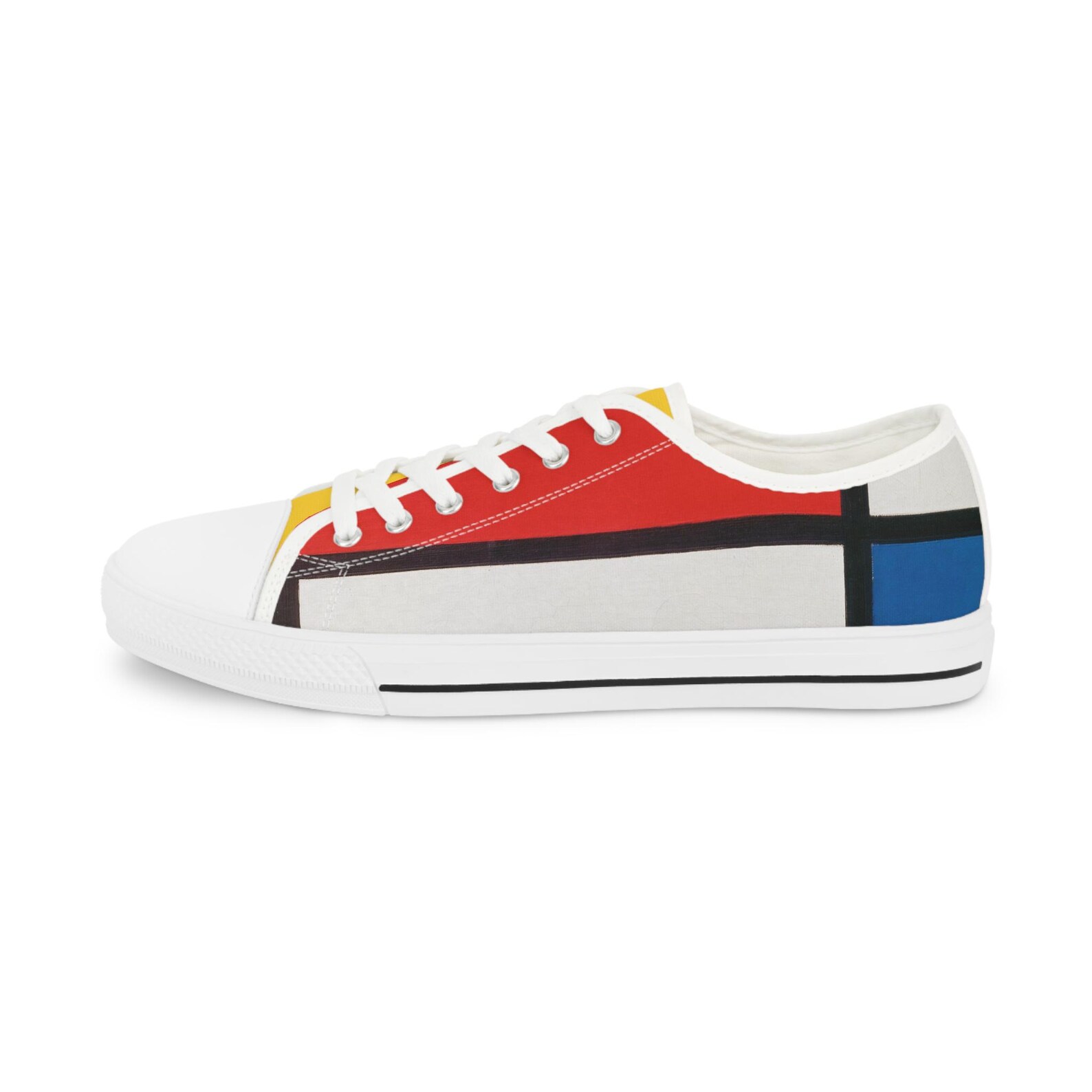 Color Block Men's Low-top Sneakers Inspired by Piet Mondrian Wearable ...