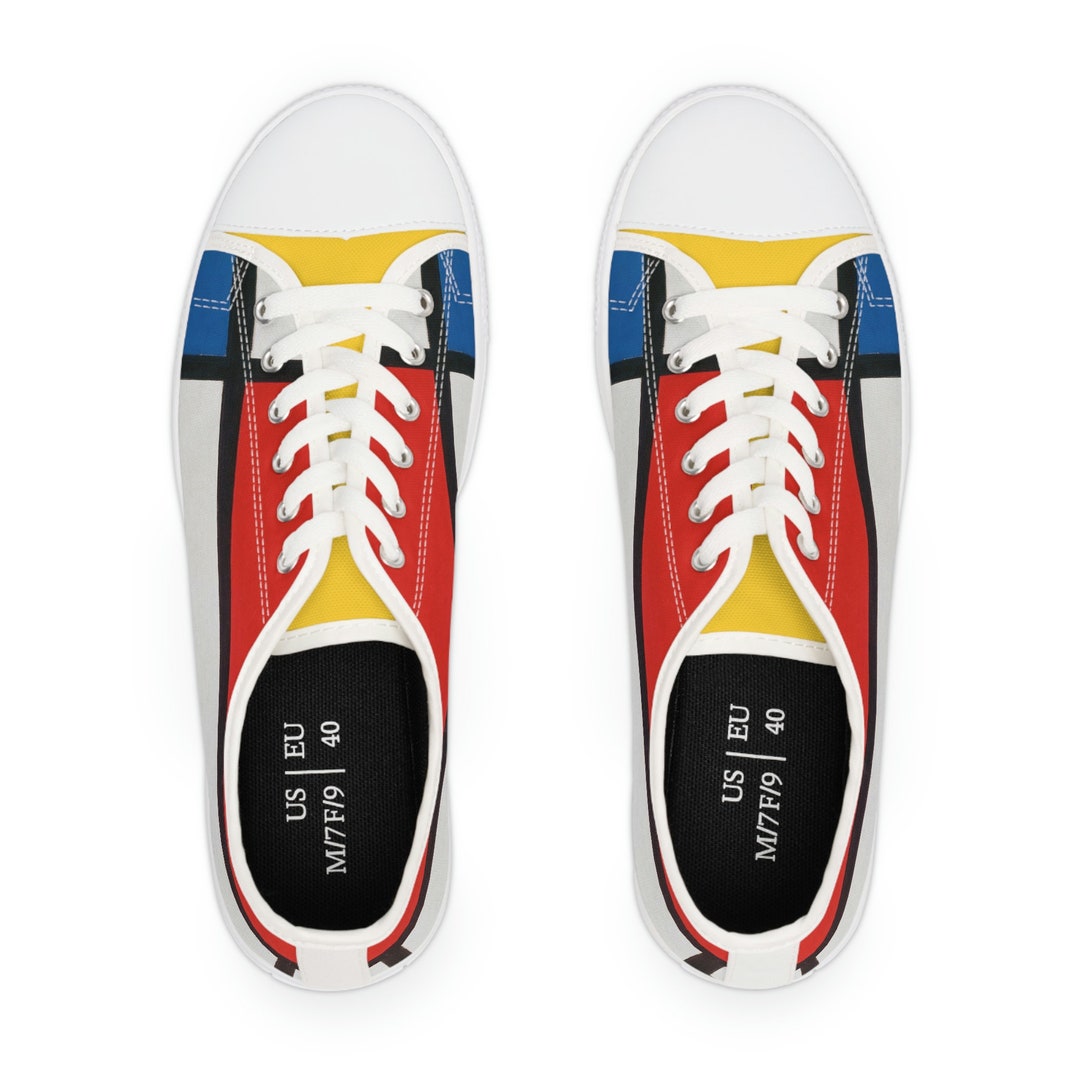 Color Block Women's Low-top Sneakers Inspired by Piet - Etsy