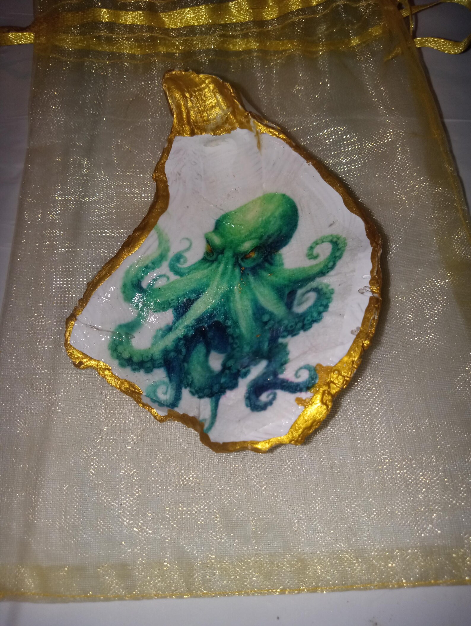 Blue Green Octopus Oyster Shell - Etsy