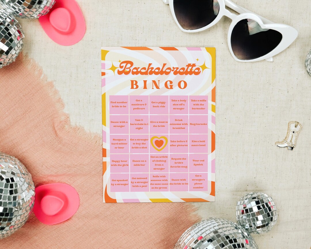 Groovy Retro Bachelorette Party Bingo - Etsy