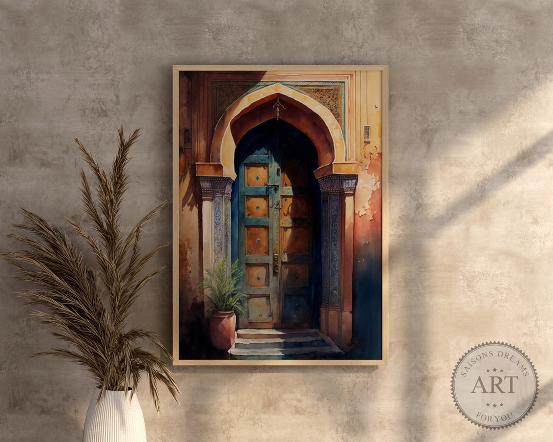 Set of 6 Moroccan Door Prints, Boho Digital Art Print - Oriental ...