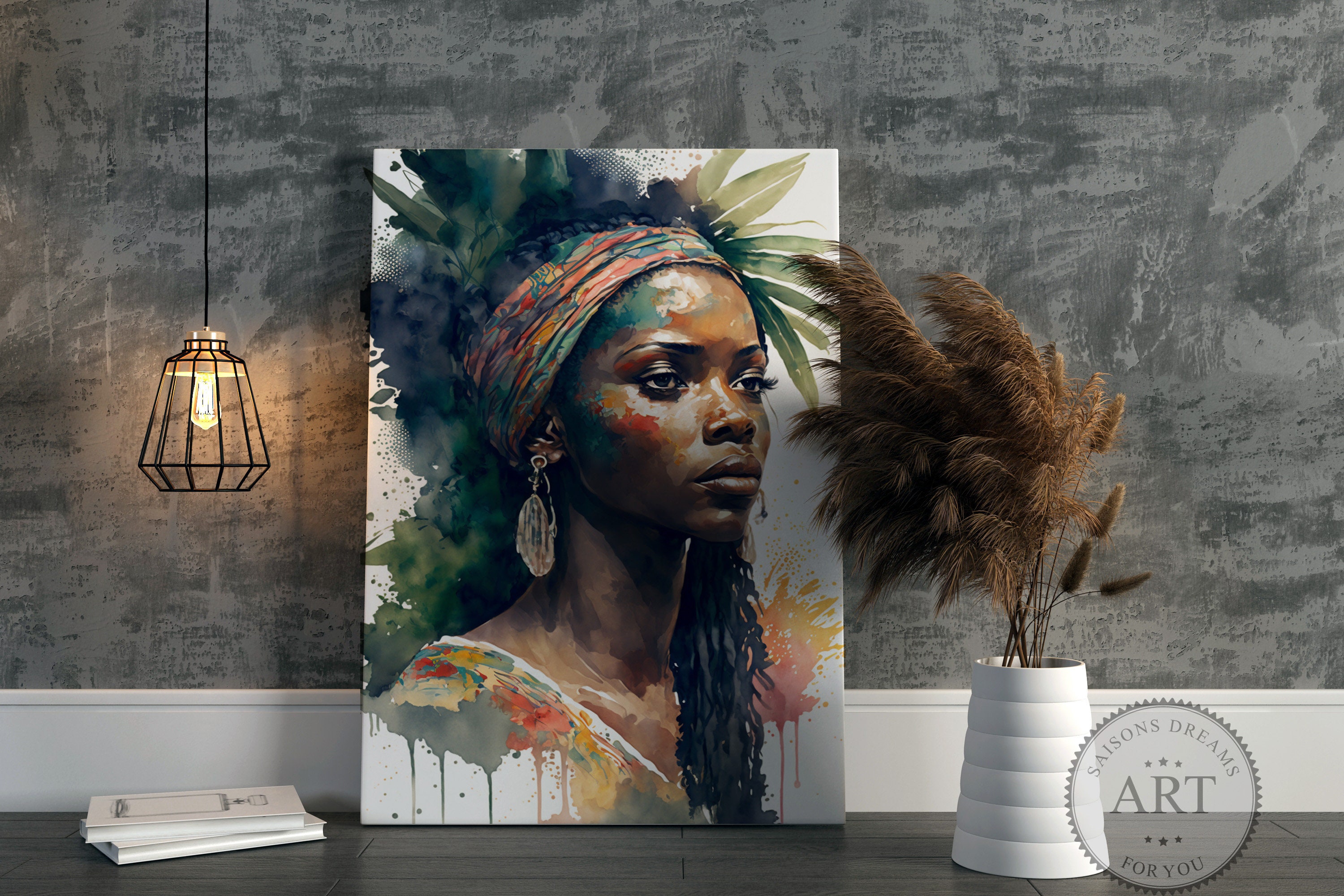 Black Women Wall Art Canvas Set of 3 Black Women Wall Art Bohemian ...