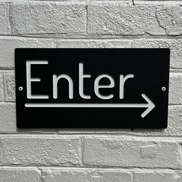 Enter Sign With Arrow - Etsy