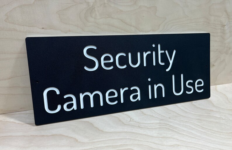 Security Camera in Use Sign, Modern Surveillance Sign, Privacy Sign ...
