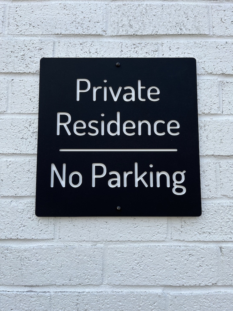Private Residence Sign, No Parking Sign, Modern, Minimalist, Simple - Etsy