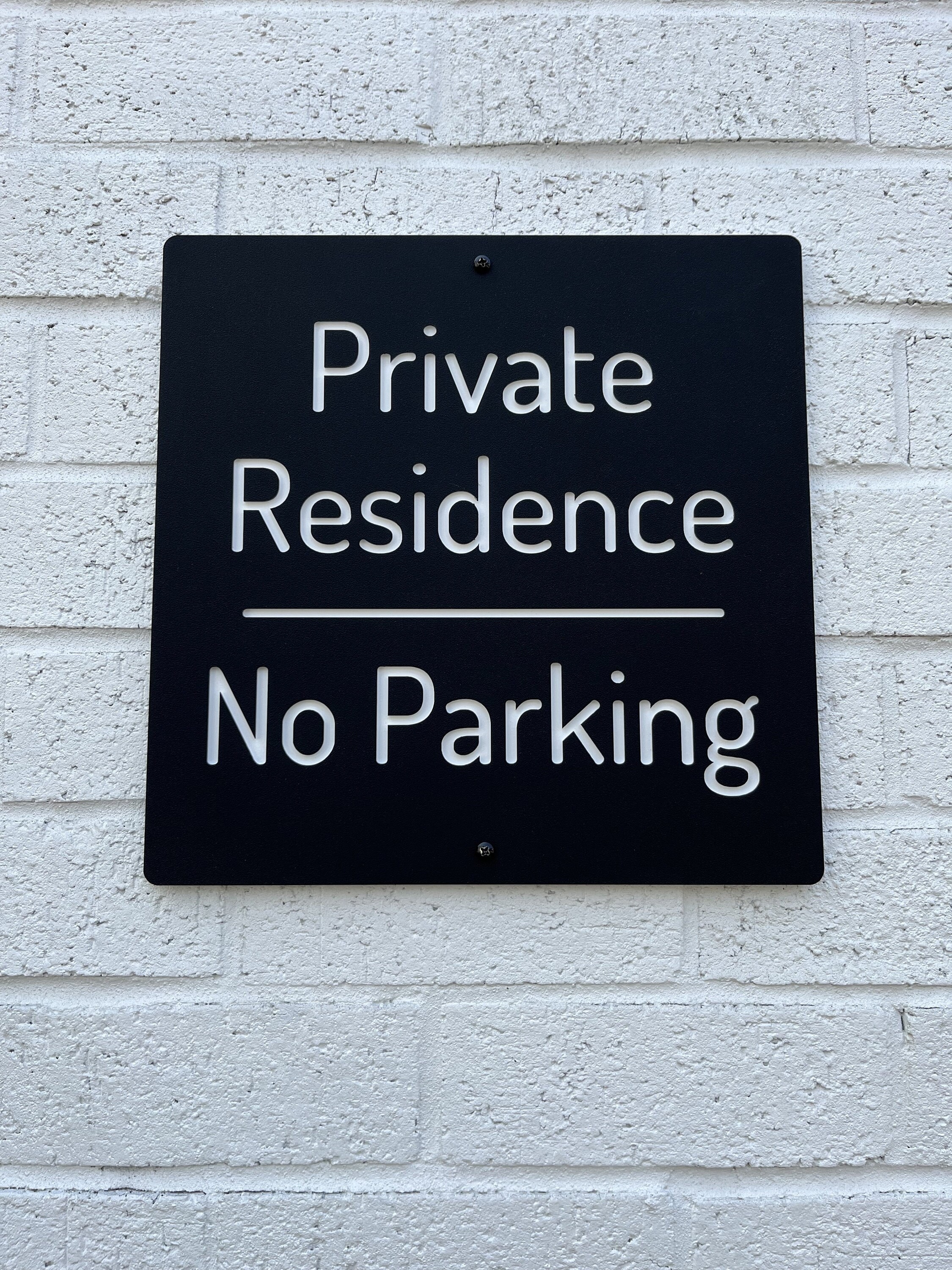 Private Residence Sign, No Parking Sign, Modern, Minimalist, Simple - Etsy