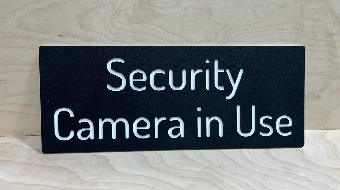 Security Camera in Use Sign, Modern Surveillance Sign, Privacy Sign ...