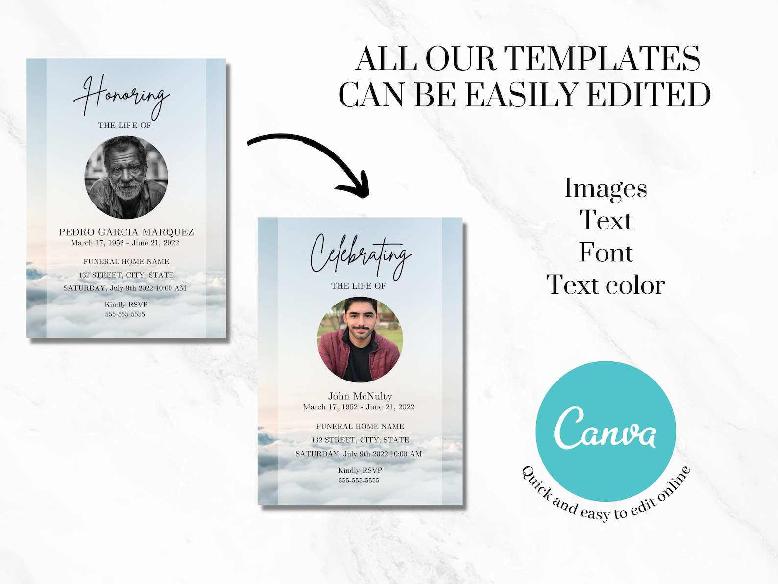 Heaven Funeral Photo Slideshow Template Sky Memorial Video Celebration ...