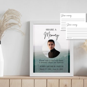 Funeral Share a Memory Sign Template | Funeral Share a Memory Cards ...