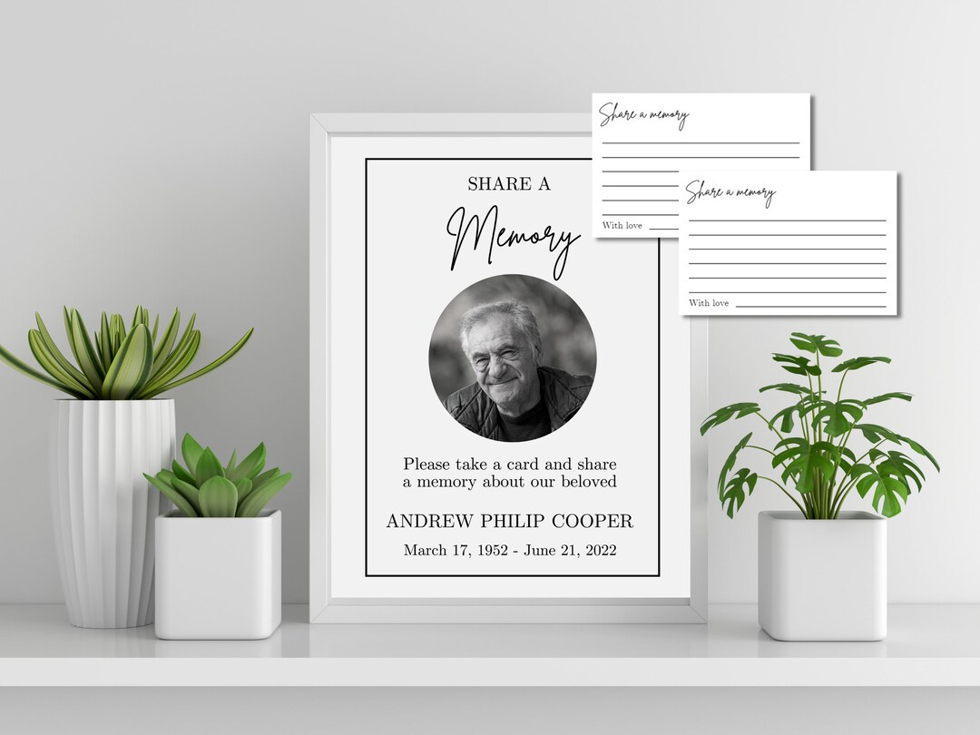 Funeral Share a Memory Sign Template | Funeral Share a Memory Cards ...