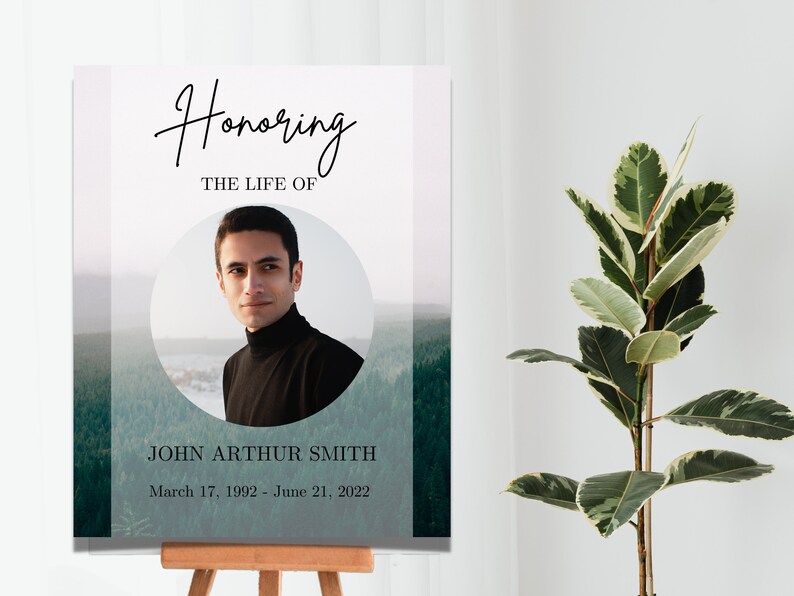 Funeral Welcome Sign Template | Funeral Reception Sign | Celebration of ...