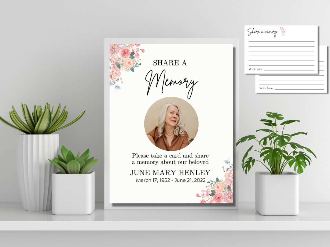 Funeral Share a Memory Sign Template | Funeral Share a Memory Cards ...