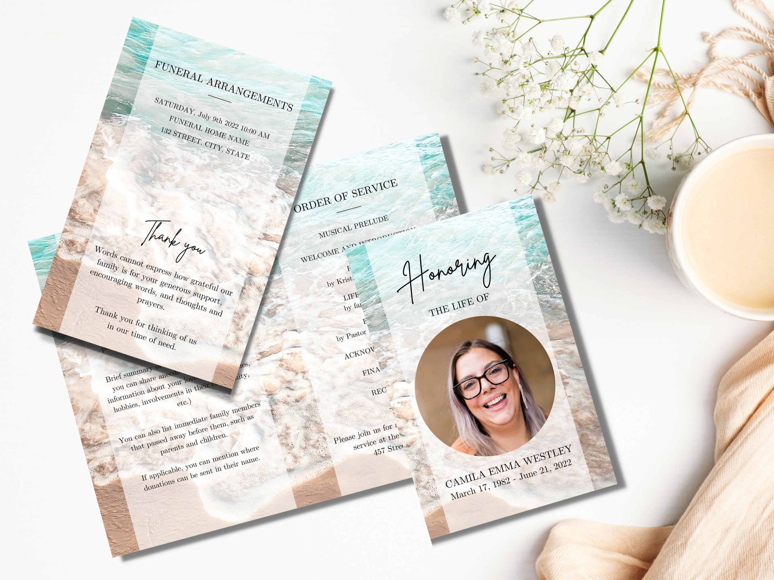 Beach Funeral Bundle Celebration of Life Package Memorial Service Set ...