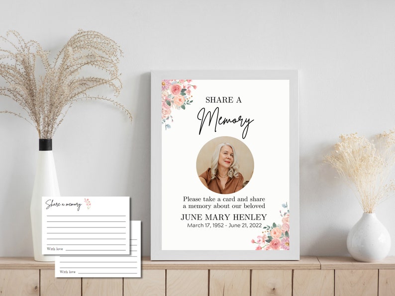 Funeral Share a Memory Sign Template | Funeral Share a Memory Cards ...