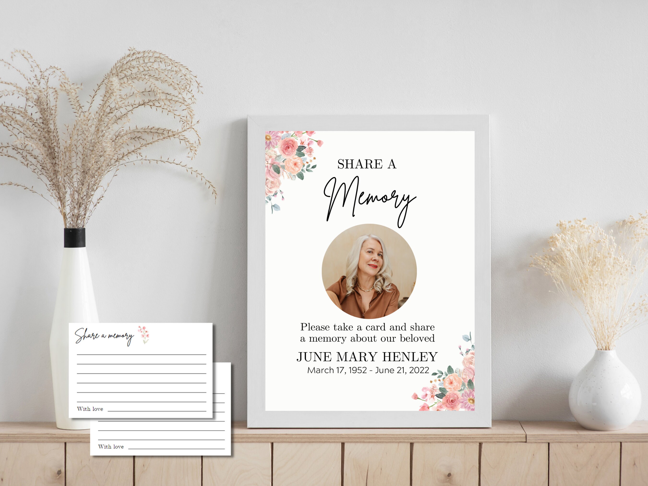 Funeral Share a Memory Sign Template Funeral Share a Memory Cards ...